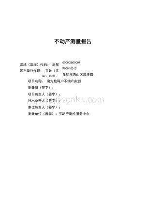 不动产测量报告书 样例 docx 蚂蚁文库