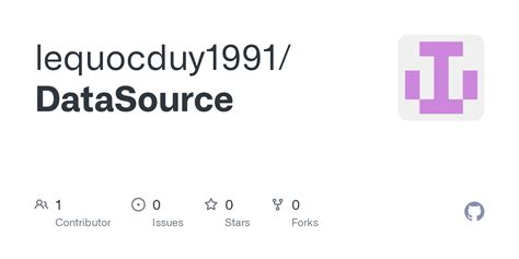Github Lequocduy1991datasource
