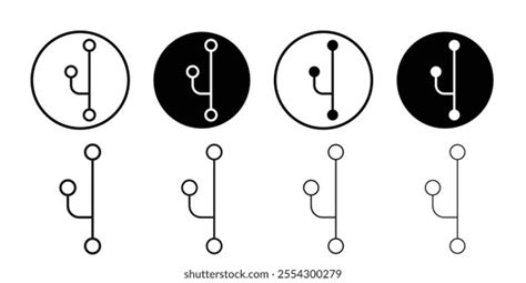 Code Branch Icon Black White Outline Stock Vector Royalty Free 2554300279 Shutterstock