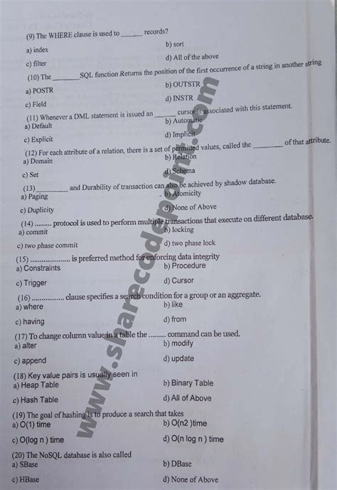 int306 database management system end term exam question paper int