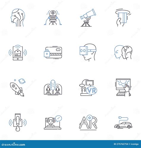Cloud Computing Line Icons Collection Virtualization Integration Elasticity Agility