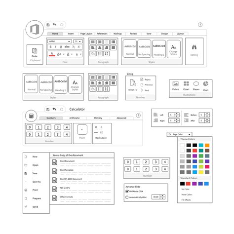 Free Wireframe Template For Ms Ribbon Ui