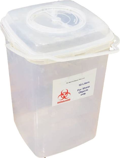 Somraj Bio Medical Sharp Container Puncture Proof 10 Ltr Whitece Iso