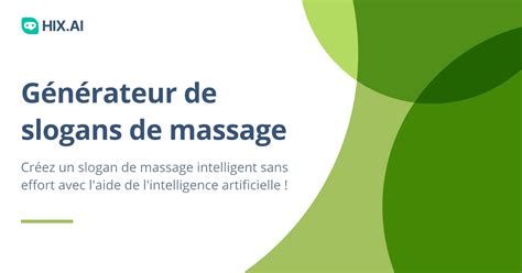 Générateur De Slogans De Massage Gratuit Hix Writer
