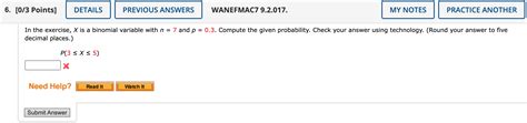 Solved In The Exercise X Is A Binomial Variable With N7