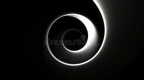 Hypnotic Tunnel With Rotating Spiral On Black Background Design Stock Illustration