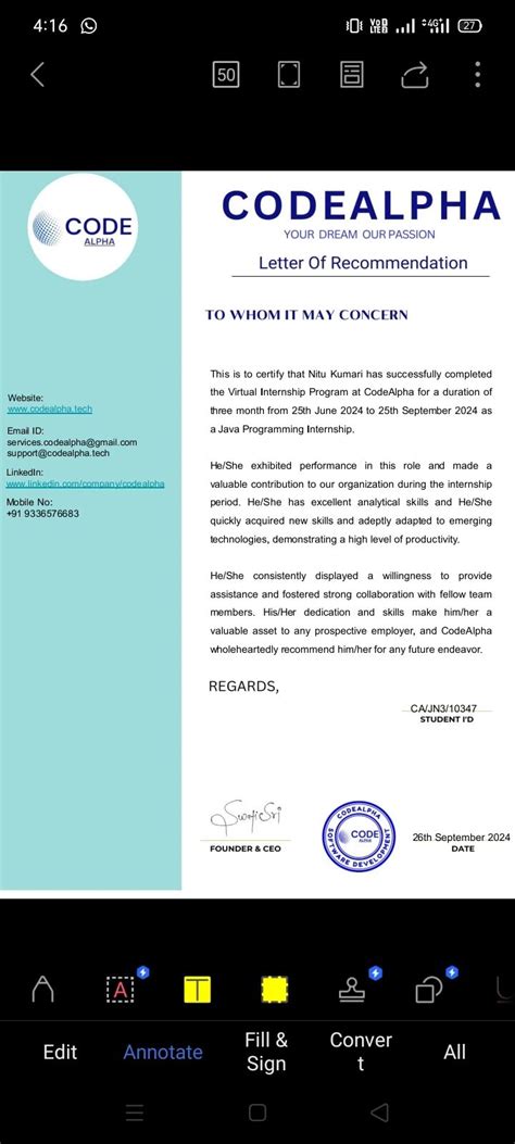 Nitu Kumari On Linkedin Java Codealpha