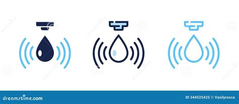 Water Sensor Vector Icon Water Flow Drop Control Sensor Logo Design Isolated Illustration
