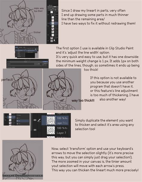 Art Tip Thickening Lineart Without Overdrawing By Almakrowan On Deviantart