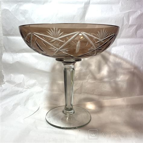 Ваза на ножці кольоровий кришталь 115634314 купить на Violity