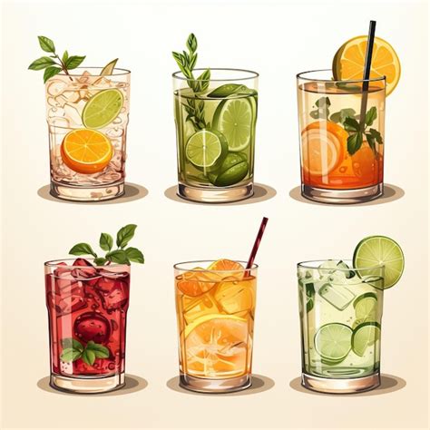 Premium Vector Flat Design Vector Beverage Elements On White Background
