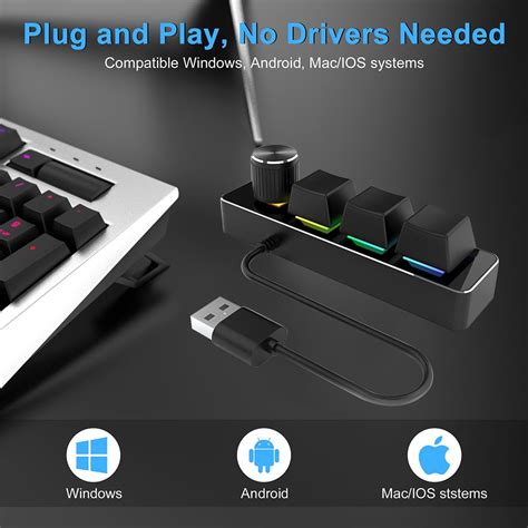 Kotyreds USB RGB Copy Paste Keyboard Keys Knob Mechanical Keypad Ergonomic For Gaming