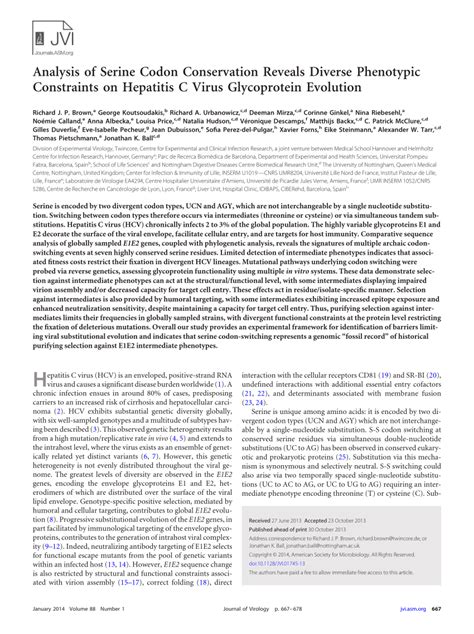 Pdf Analysis Of Serine Codon Conservation Reveals Diverse Phenotypic