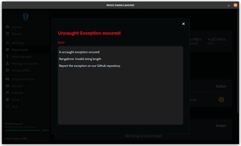 Rangeerror Invalid String Length · Issue 2442 · Heroic Games Launcher