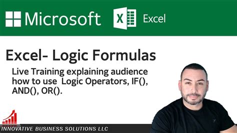 Excel Logic Formulas Logical Operators If And Or Formulas