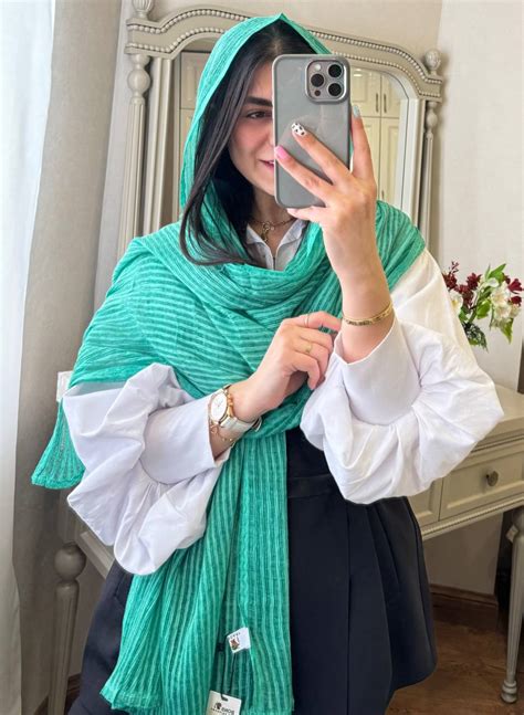 شال نخ ابریشم میله ای فروشگاه آنلاین لوناشید