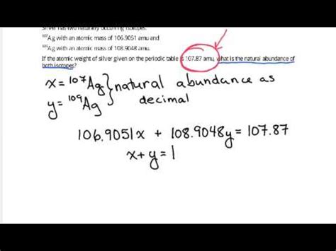 Calculating The Mass For Isotopes With Natural Abundance