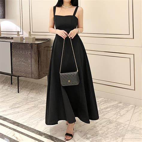 슬리브리스 하트 훌 플레어 맥시 롱원피스아이보리 블랙 셀프웨딩 여행 허니문 생일파티 기념일 브라이덜샤워 드레스