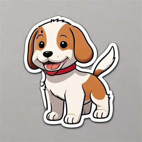 Vinilo Imprimible Sobre Un Perrito De Dibujos Animados Minimalista
