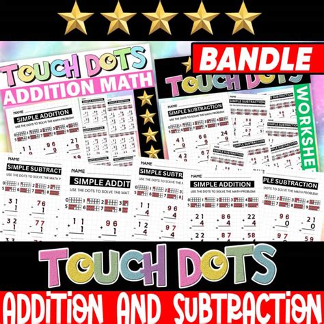 Touch Dot Addition And Subtraction Math Touch Dot Number Math Worksheets