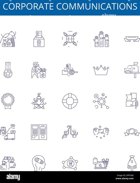 Corporate Communications Line Icons Signs Set Design Collection Of Corporate Communications