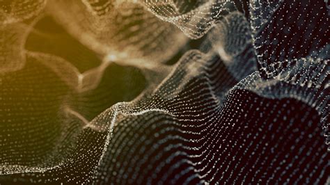 심 연에서 디지털 입자 플로팅 웨이브 폼 추상 사이버 기술 디 포커스 배경 디자인에 대한 스톡 벡터 아트 및 기타 이미지 디자인 먼지 모션 Istock