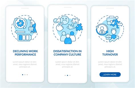 Premium Vector Employee Burnout Results Blue Onboarding Mobile App Screen