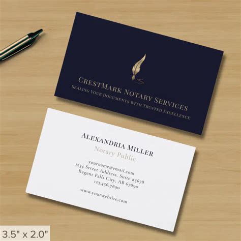 Elegant Notary Loan Signing Agent Business Card Zazzle