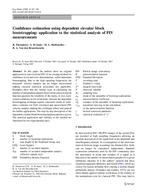 Pdf Confidence Estimation Using Dependent Circular Block