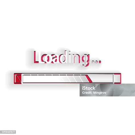 흰색 배경에 격리된 용지 절단 로딩 아이콘입니다 진행률 표시줄 아이콘입니다 종이 아트 스타일 벡터 Crash Site에 대한 스톡 벡터 아트 및 기타 이미지 Istock