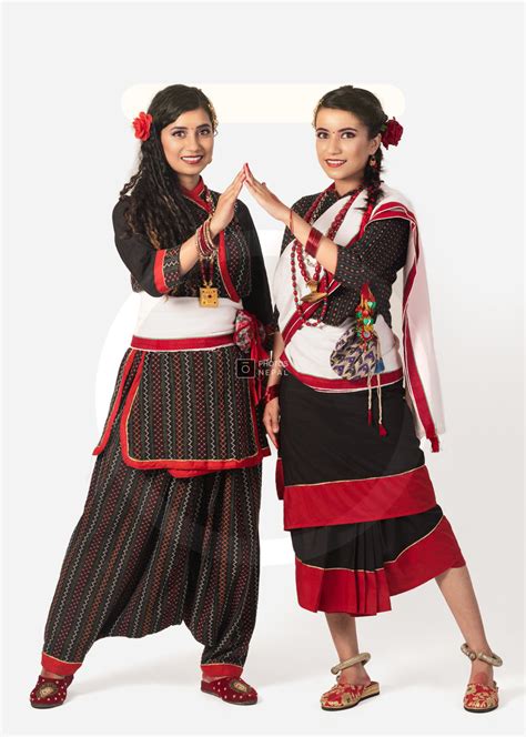 Two Beautiful Newari Girls Showing Unity Photos Nepal