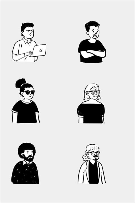 人简笔画人物免抠素材 众图网