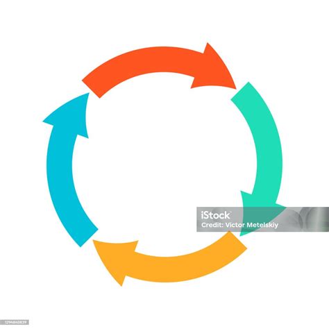 Panah Lingkaran Diagram Siklus Dengan 4 Panah Templat Infografis Untuk
