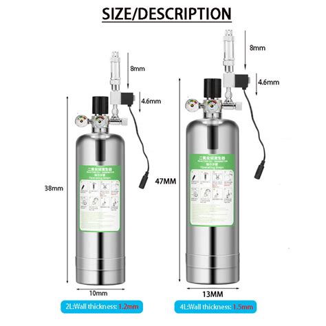 Zrdr 수족관 Diy Co2 발생기 시스템 키트 압력 공기 흐름 조절기 솔레노이드 밸브 Co2 밸브 이산화탄소 가스 실린더