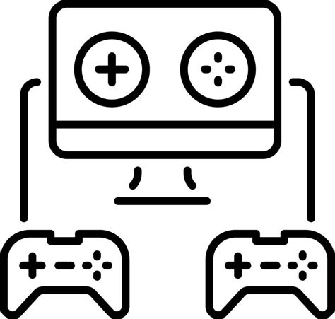 A Line Style Icon Of Gaming Screen With Two Gamepads 57105479 Vector Art At Vecteezy