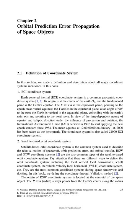 Pdf Orbital Prediction Error Propagation Of Space Objects