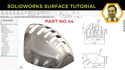 Solidworks Surface Modeling Step By Step Tutorial With Lofted Trimmed