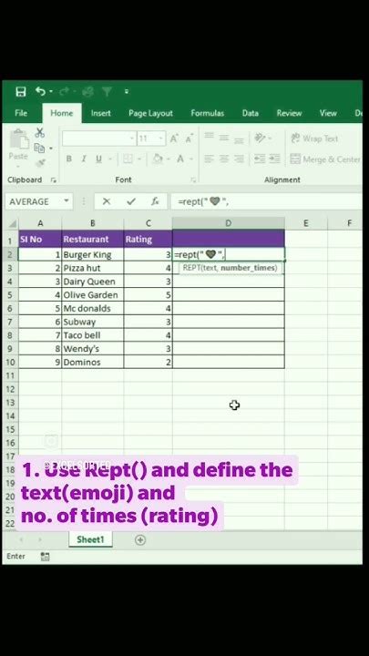Visual Rating Msexcel Excel Exceltips Exceltutorial Msexcelshorts