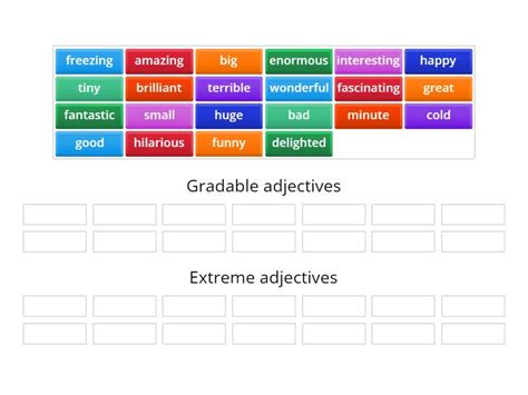 Extreme Adjectives And Modifiers Group Sort