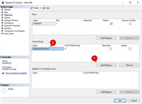 Manage Filestream Filegroups Of Sql Databases