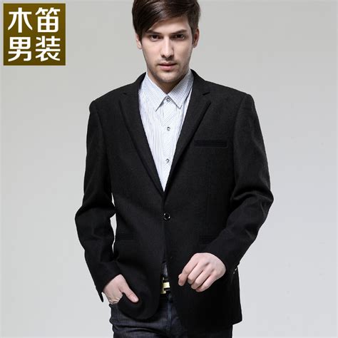 2013秋装新款木笛男装羊毛西装男士商务休闲薄款西服男款中年外套木笛服饰旗舰店