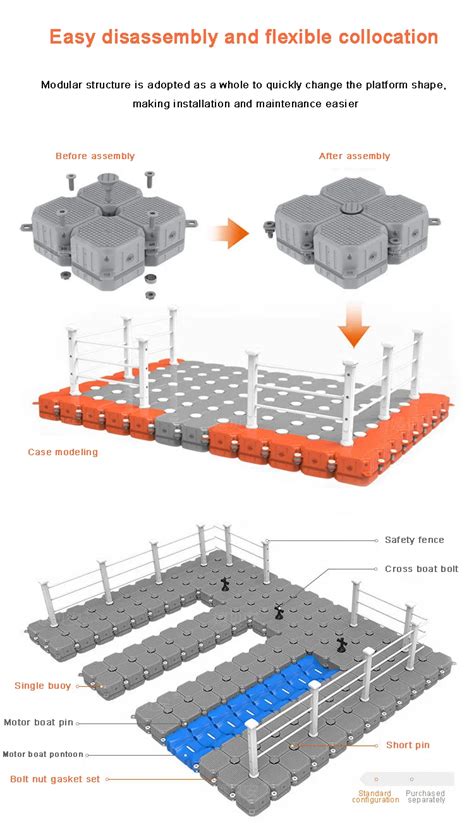 Wholesale HDPE Plastic Floating Docks Durable Customizable