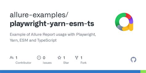 Github Allure Examplesplaywright Yarn Esm Ts Example Of Allure Report Usage With Playwright