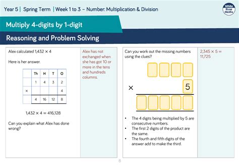 Multiply 4 Digits By 1 Digit Reasoning And Problem Solving Maths Year 5