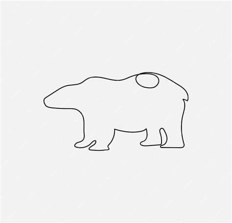 Premium Vector Bear In Continuous Line Art Drawing Style
