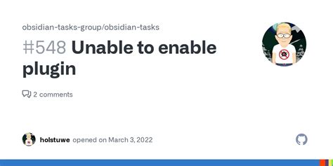 Unable To Enable Plugin · Issue 548 · Obsidian Tasks Groupobsidian Tasks · Github