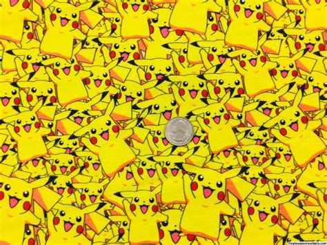 Pikachu Mob Purpleseamstress Fabric