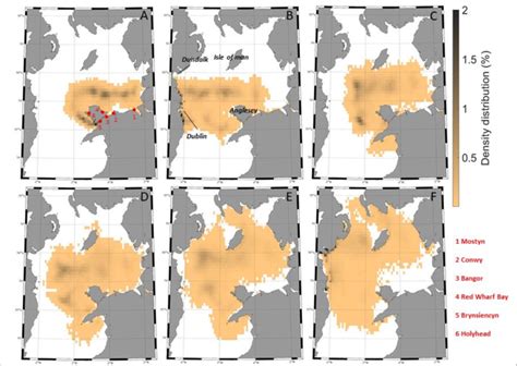 Maps Showing The Density Distribution Of Mussel Larvae Released At The