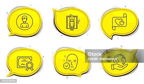 엘리베이터 건강 피부 및 사람 아이콘 세트 러브 레터 사인 리프트 깨끗한 얼굴 프로파일 편집 심장 벡터 기포에 대한 스톡 벡터 아트 및 기타 이미지 Istock