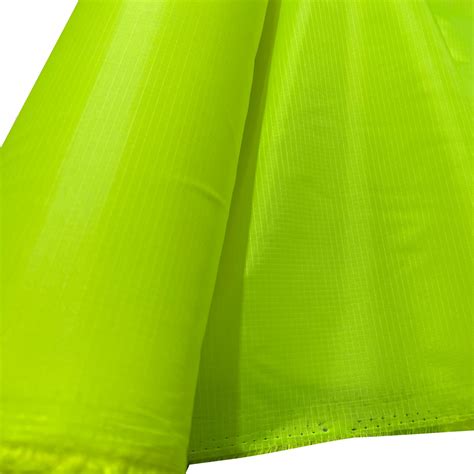 Ripstop Tear Resistant Polyester Fabric High Viz Lime Eu Fabrics